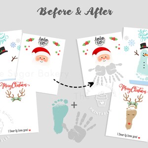 Christmas Handprint Art Printable Reindeer Santa Snowman Handprint ...