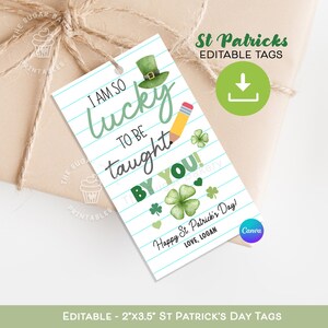 Printable St Patricks Day Teacher Tag, Lucky Teacher Appreciation TAG ...