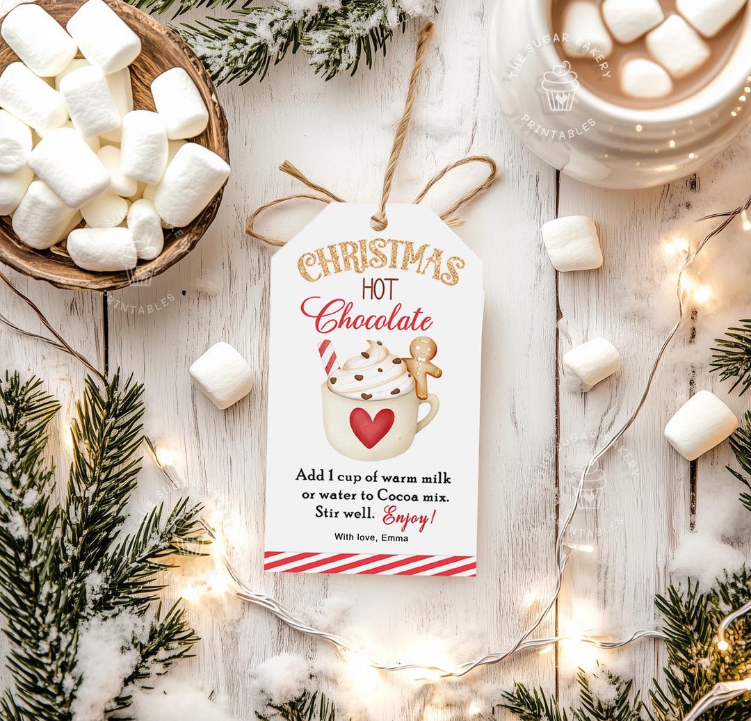 Printable Hot Chocolate Mix Gift Tags, Christmas Hot Cocoa Mix Tags ...