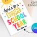 Here's to a Bright SCHOOL Year Printable Tag, Back to School Gift TAGS ...