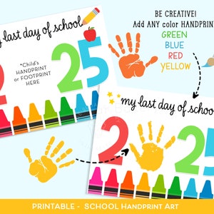 School Handprint Art Craft, Last Day of School 2025, Preschool Prek ...