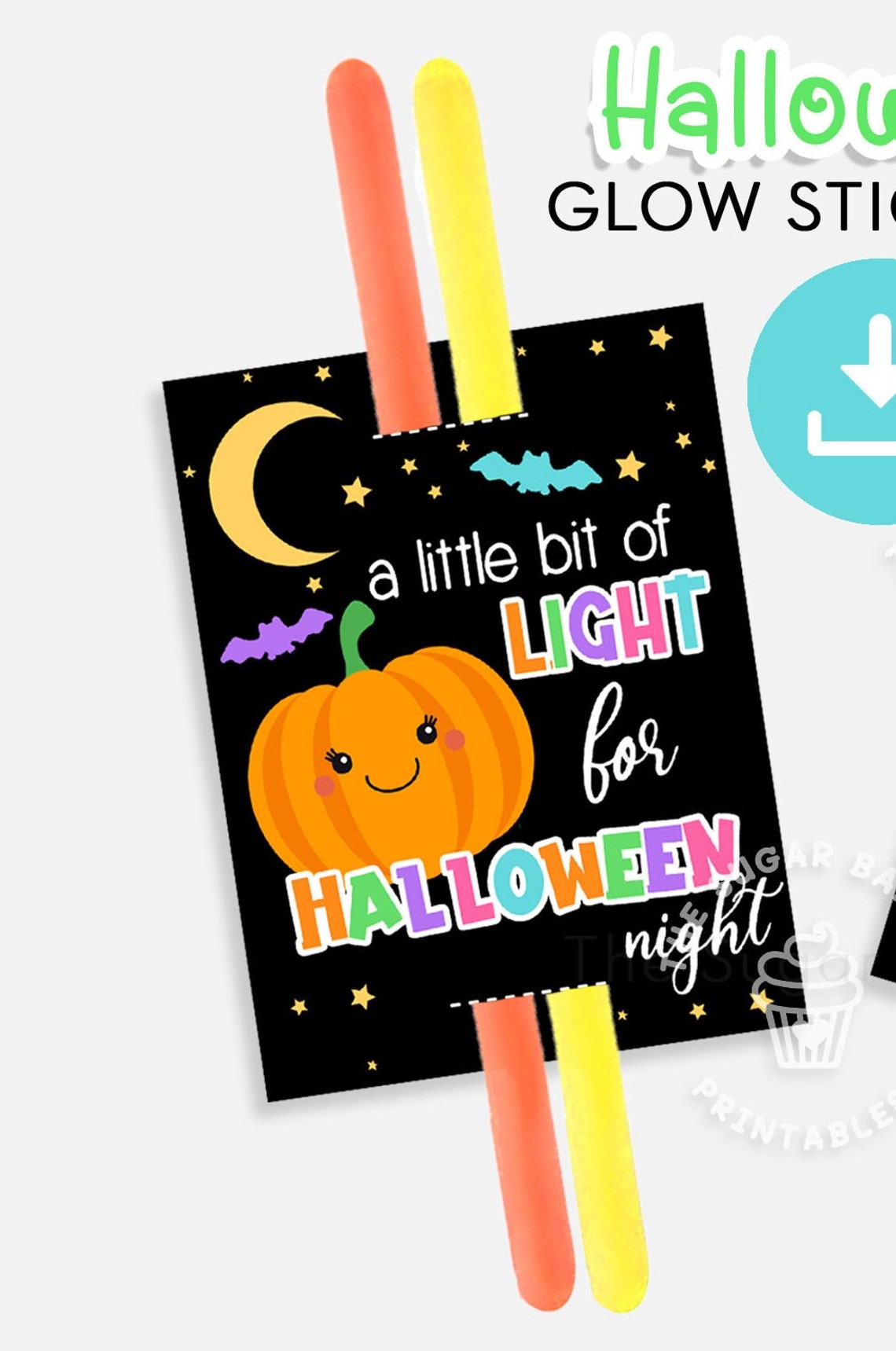 Halloween Glow Stick Tags, A Little Light for Halloween Night ...