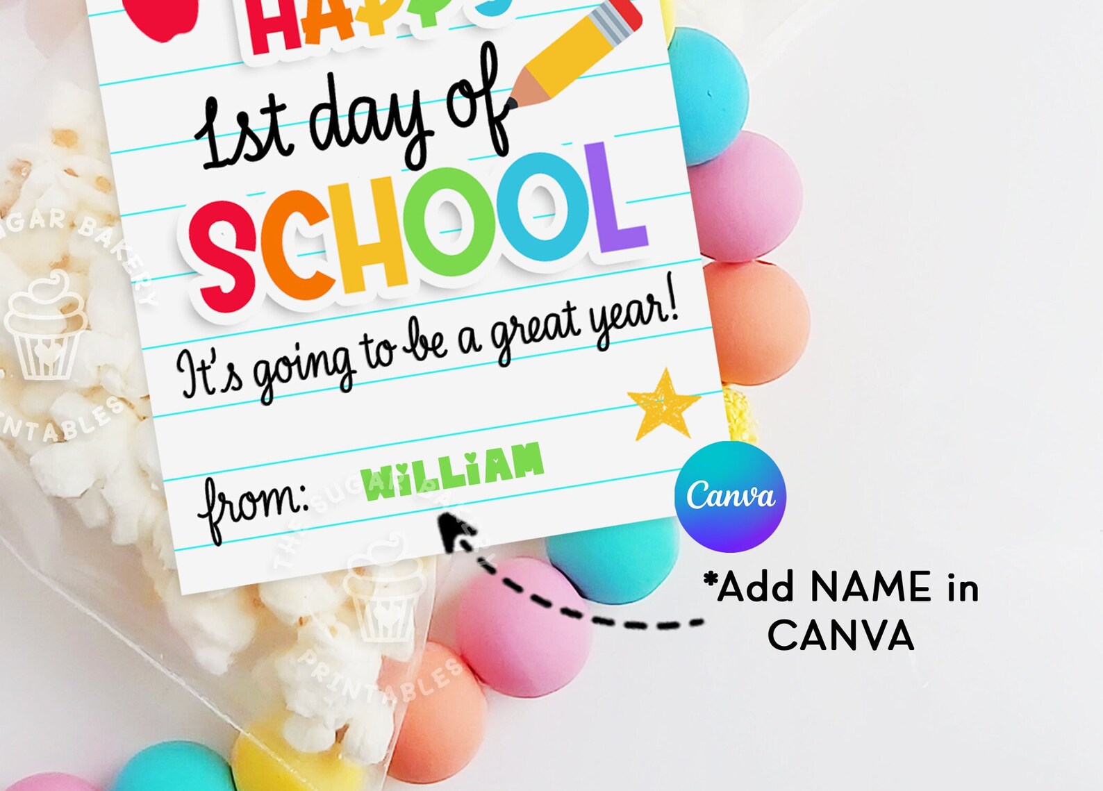 First Day of School Tags EDITABLE, Welcome BACK to SCHOOL Tags, Happy ...
