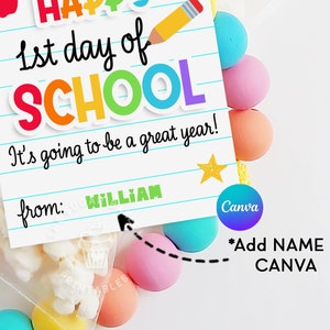 First Day of School Tags EDITABLE, Welcome BACK to SCHOOL Tags, Happy ...