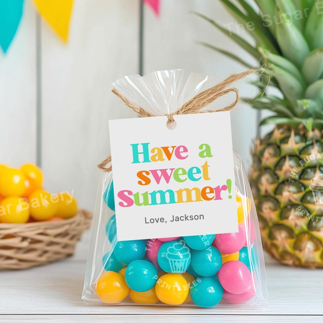 Printable Sweet Treat Summer Tag Printable Ice Cream Cookie Tag Sweet ...