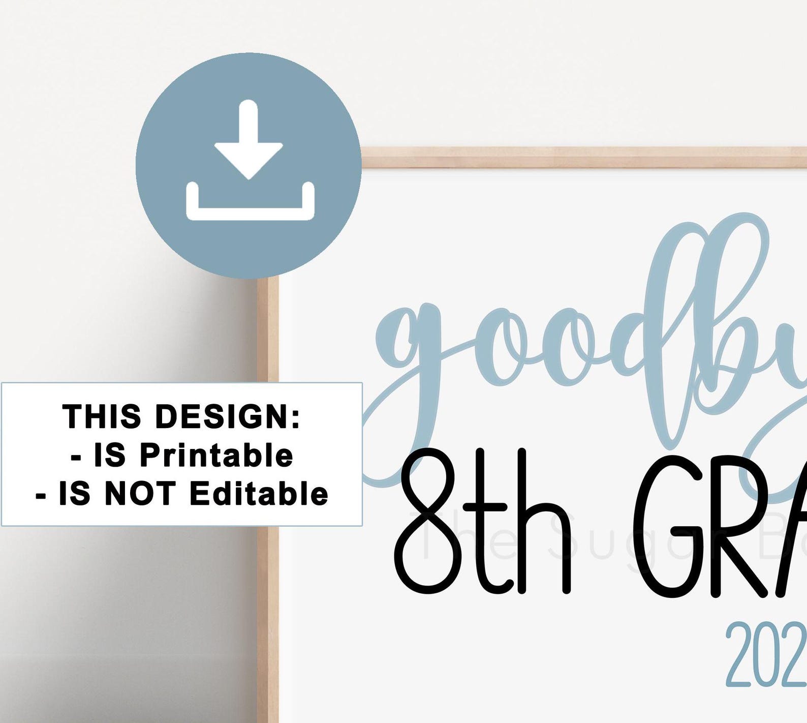 Last Day of 8th School Sign Printable, Goodbye 8th GRADE School Sign ...