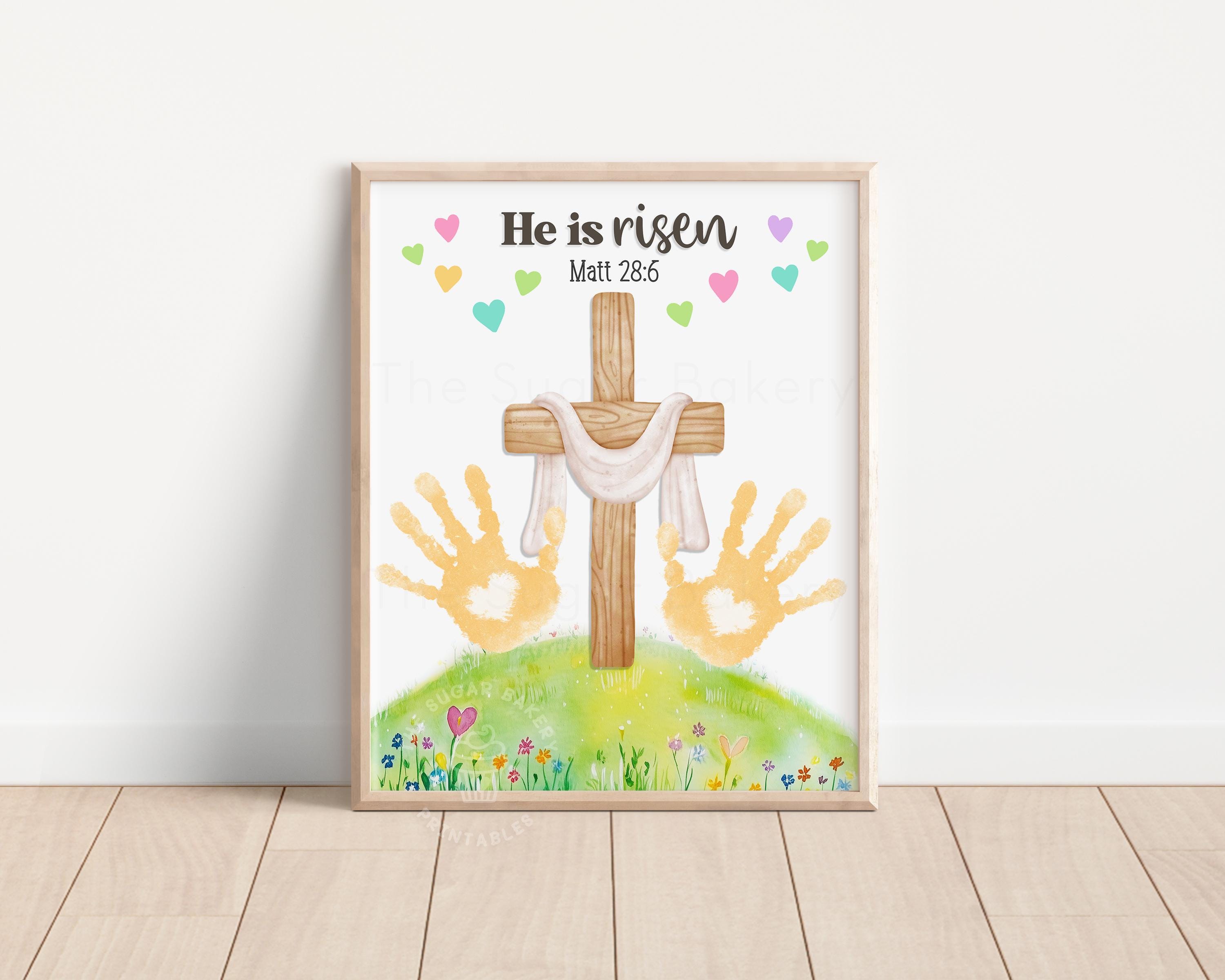 Easter Handprint Art Christian Resurrection Cross Sunday School Craft ...
