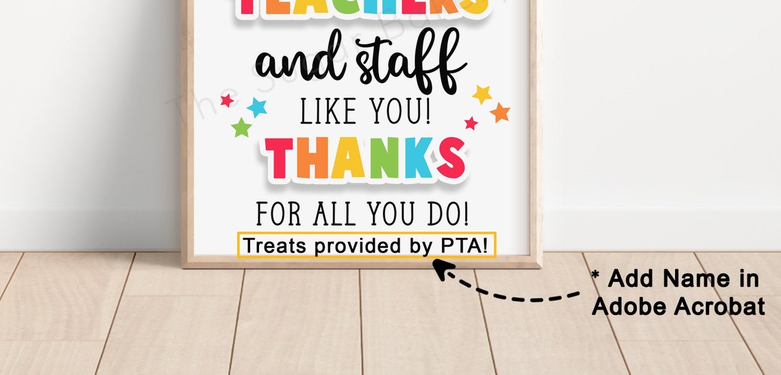 So THANKFUL for TEACHERS and STAFF, Printable Staff Appreciation Sign ...