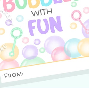 End of the School Year Bubble GIFT TAG, I Hope Your Summer BUBBLES With ...