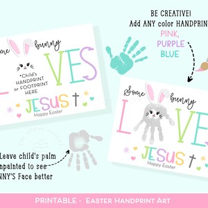 Easter Handprint Art, Somebunny Love Jesus Christian Easter Handprint ...