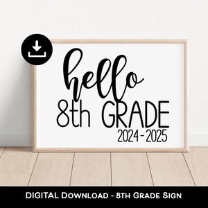 First Day of 8th Grade SCHOOL SIGN, Back to School Sign, First Day of ...