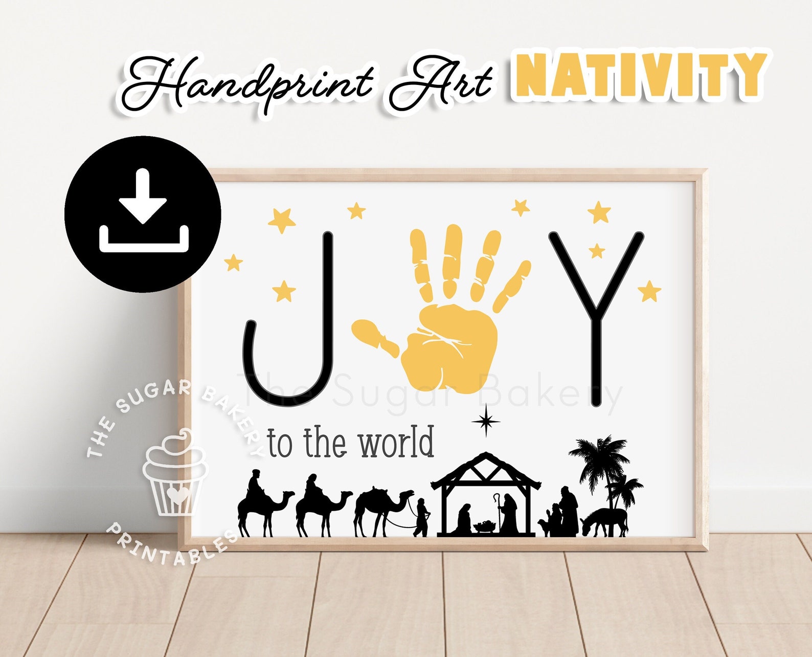 Christmas NATIVITY Handprint Art, JOY to the World, Sunday School Craft ...