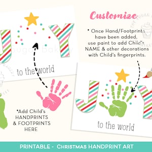 JOY Christmas Tree Handprint Art, Preschool Handprint Art Craft ...