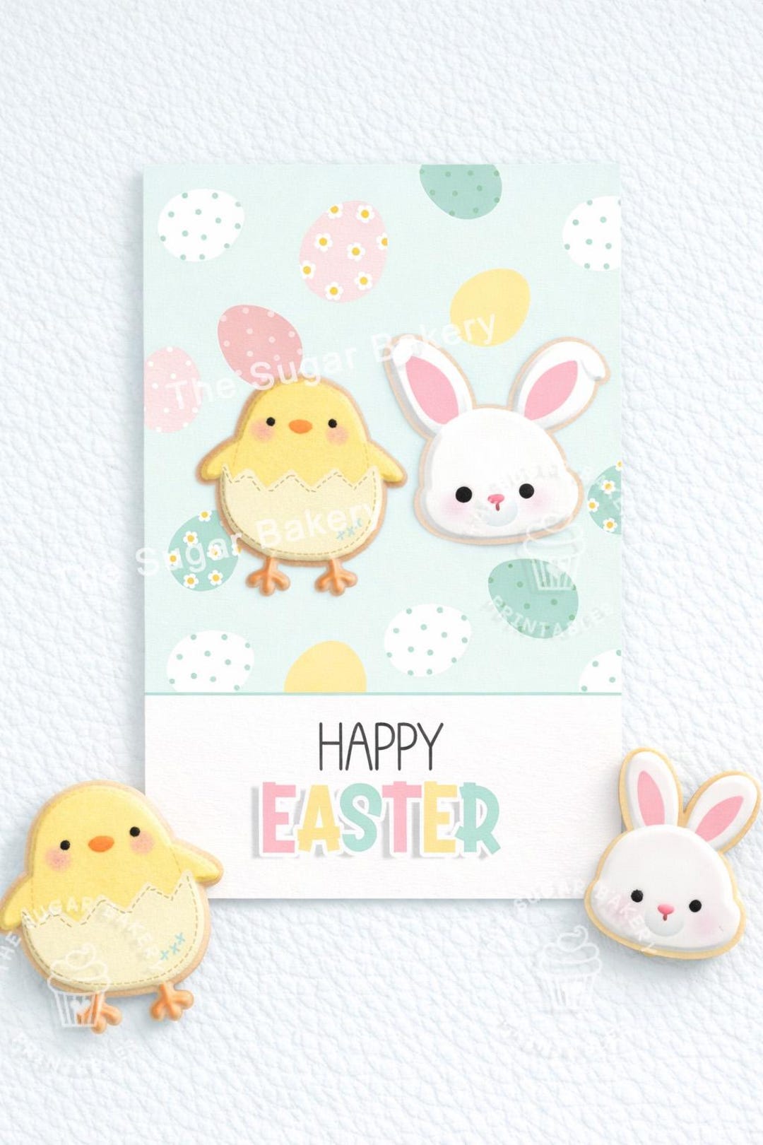 Easter Cookie Cards, Easter Egg COOKIE CARD, Chick Cookie Card, Bunny ...