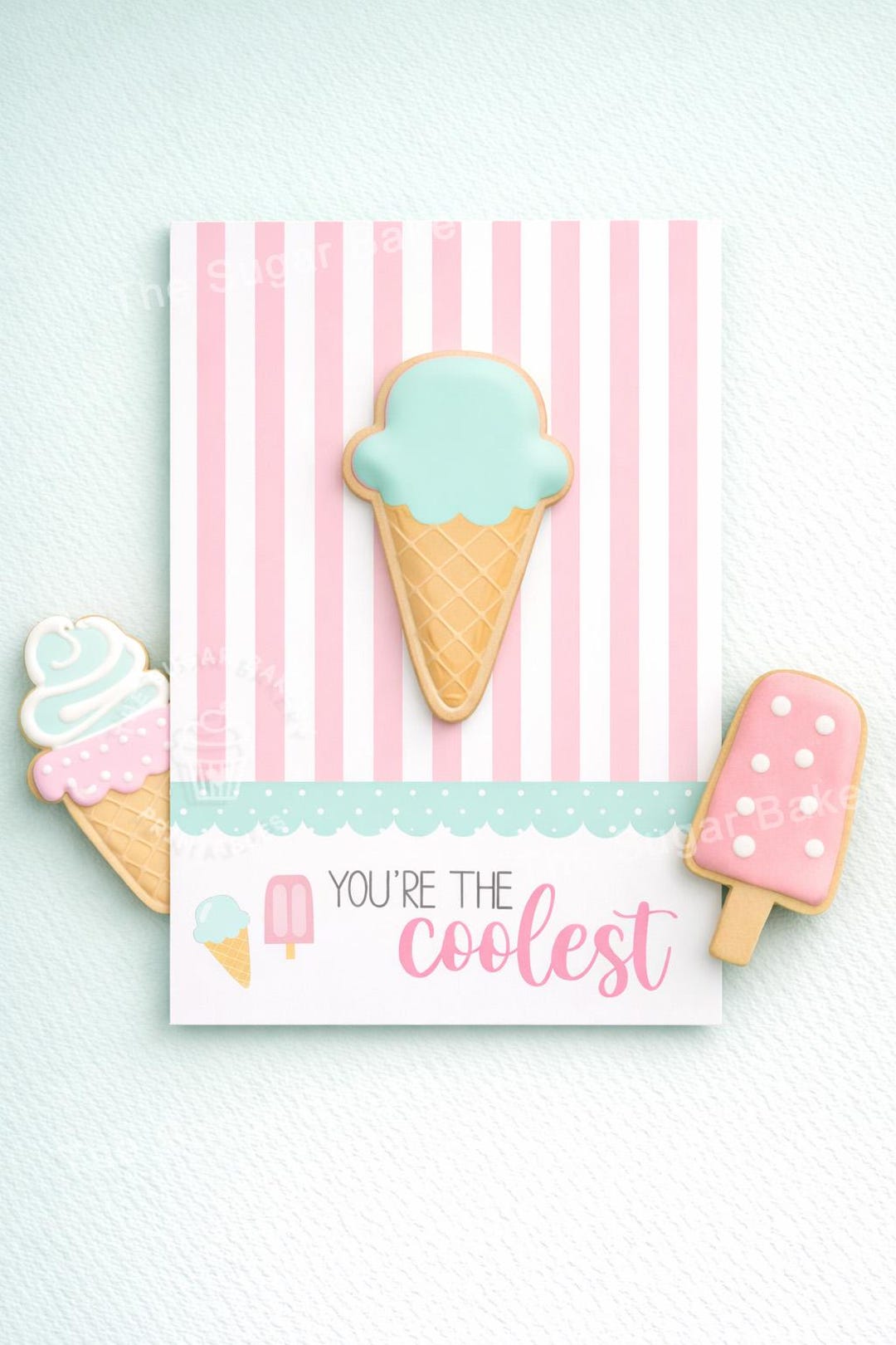 You're the Coolest Printable Ice Cream Cookie Card, Valentines Day ...
