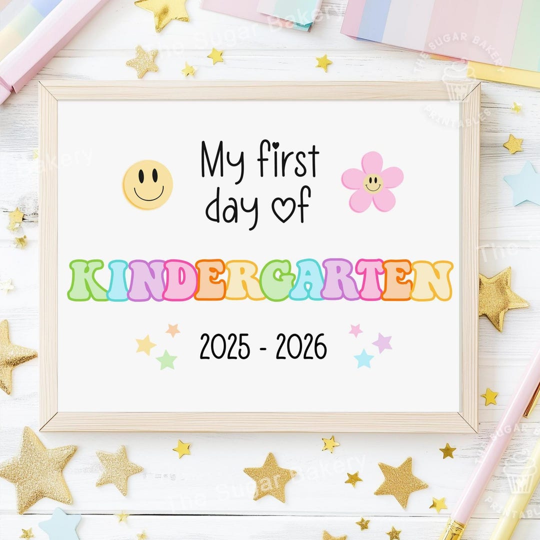 First Day of KINDERGARTEN Sign RETRO School Sign 1st Day of ...