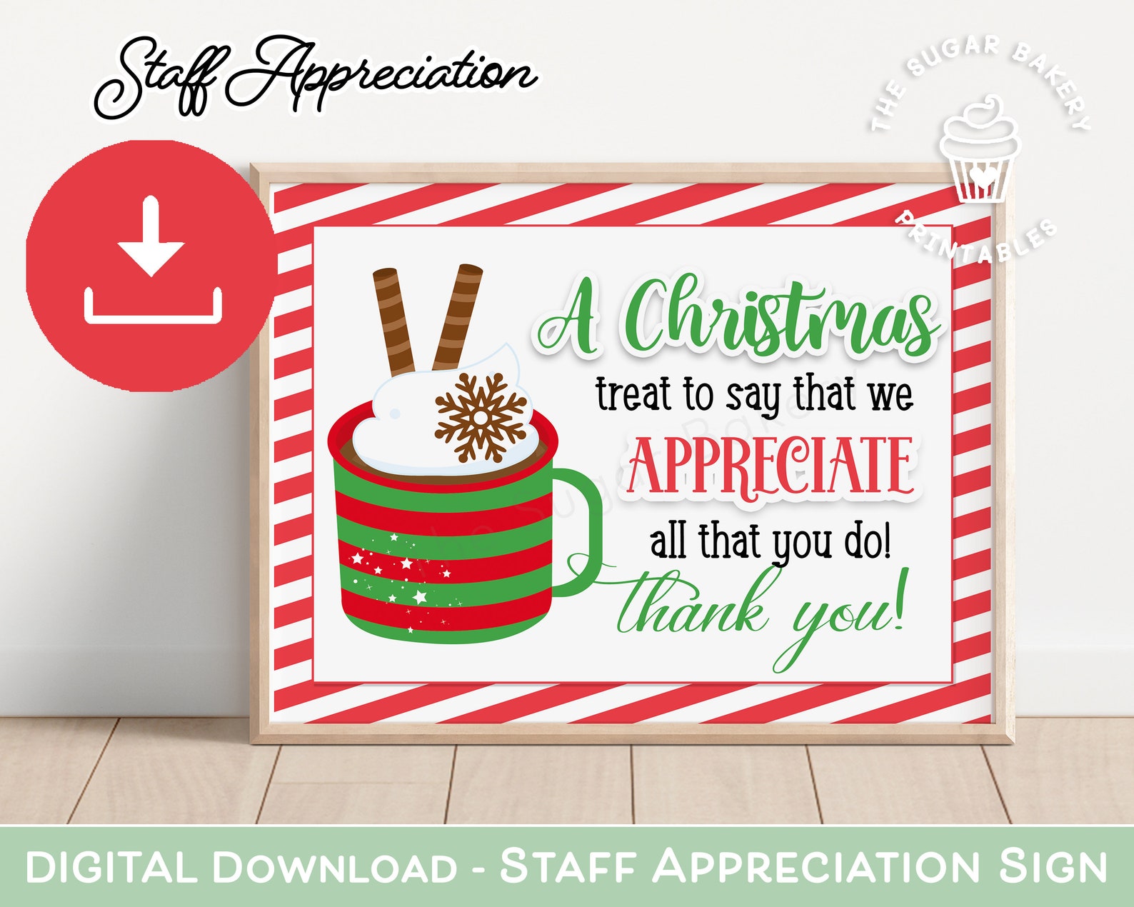 Printable Staff Christmas Appreciation Sign, Employee Appreciation ...