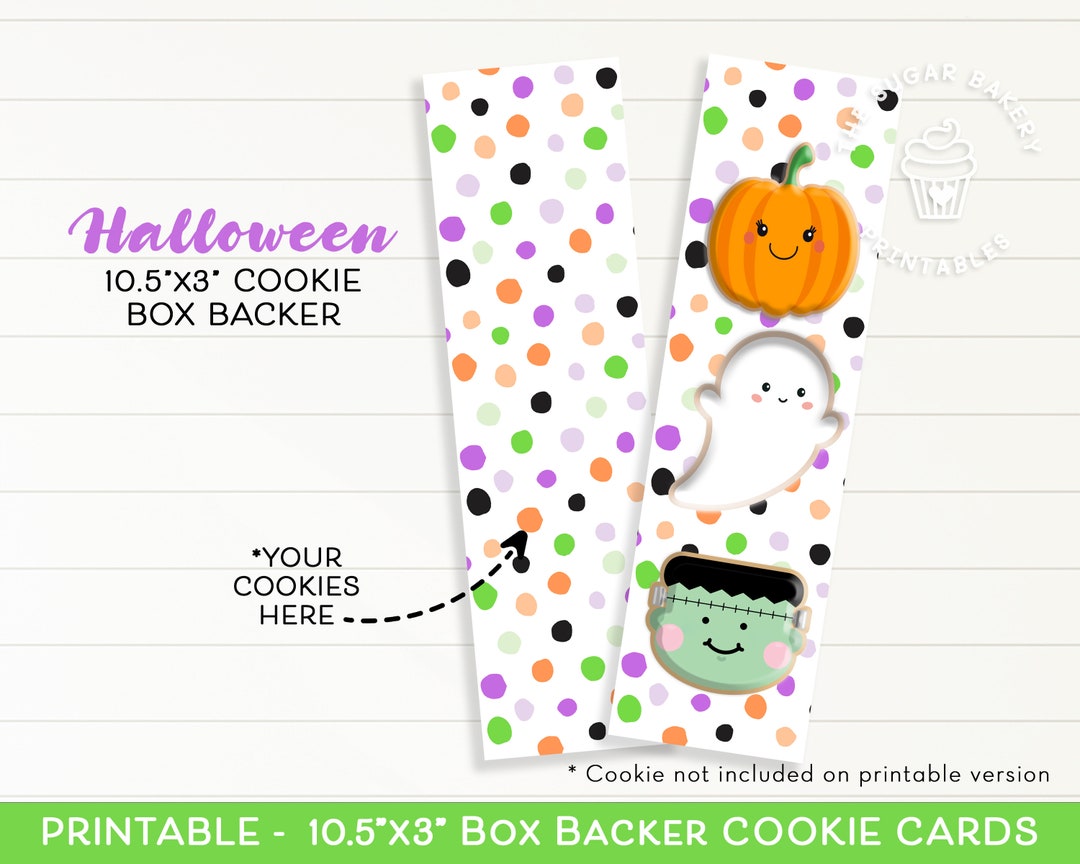 Printable Halloween Cookie Box Backer, 10.5"x3" Happy Halloween Cookie ...