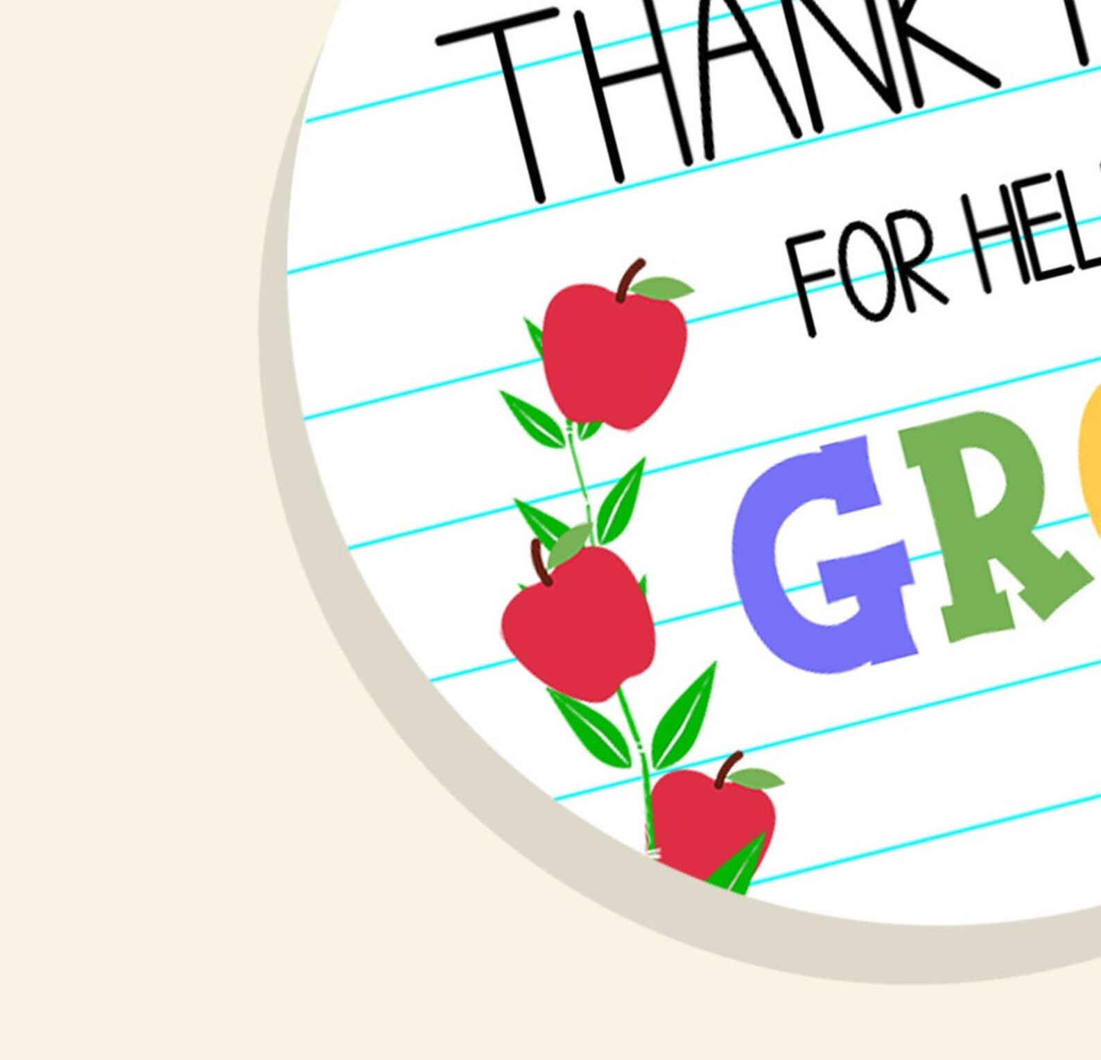 Teacher Appreciation Tags Thank You for Helping Me Grow - Etsy