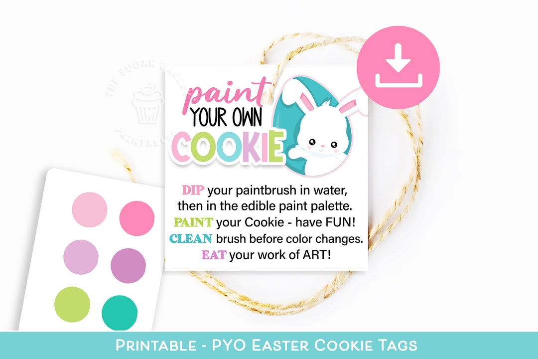 PYO Easter Bunny Cookie Tag, PYO Easter Cookies, Pyo Instructions, Pyo ...
