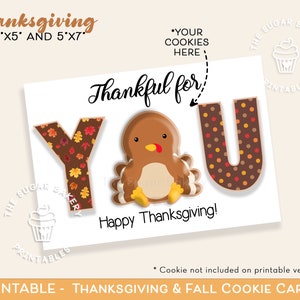 Thankful for YOU Cookie Card, FALL Cookie CARD, Autumn Cookie Card ...