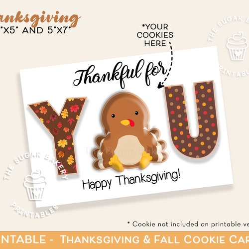 Printable Mini Cookie Card 5x7 Fall Thanksgiving - Etsy