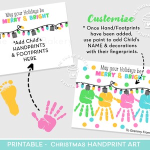 Handprint Christmas Lights, Merry and Bright Christmas Lights Craft ...