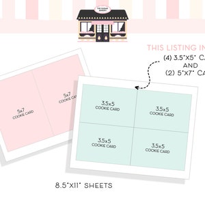 Printable CHRISTMAS DIY COOKIE Kit Instructions, 3.5x5" and 5x7" Cards ...