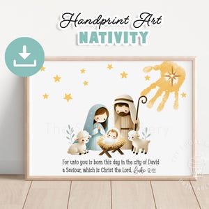 Christmas NATIVITY Handprint Art Bundle, Baby Jesus Angel 3 Wise Men ...