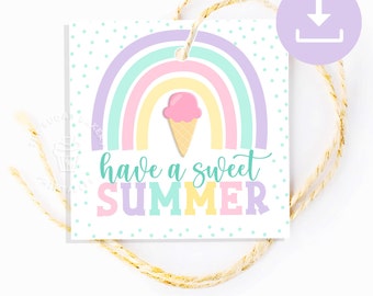 Have A Sweet Summer Ice Cream Gift Tag 2x3 - Etsy