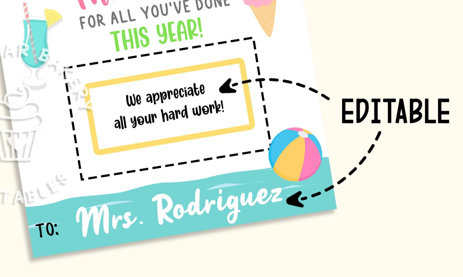 EDITABLE Teacher GIFT CARD Holder, Teacher Coffee Gift Card Holder ...
