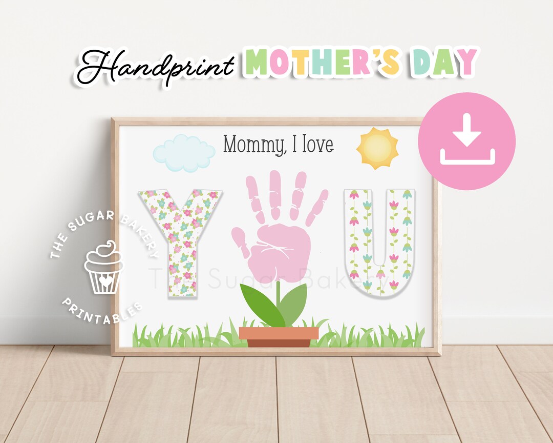 Handprint Mother's Day Gift, Handprint Art for Mother's Day, Preschool ...