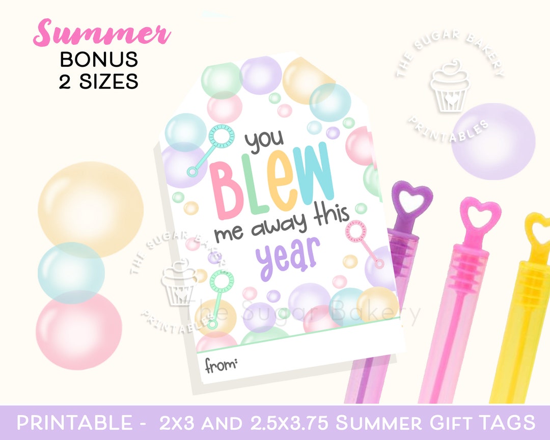 End of the School Year Bubble GIFT TAG You Blew Me Away This - Etsy UK