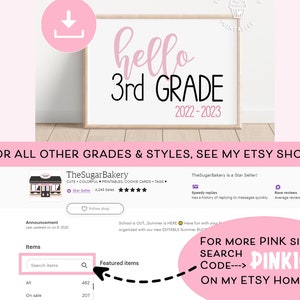 First Day of 3rd Grade School Sign Printable First Day of 3rd GRADE ...