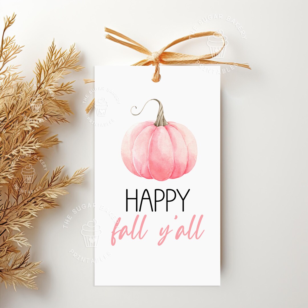 Happy FALL Y'all Cookie TAGS, Printable Autumn Treat Tags, Fall Gift ...