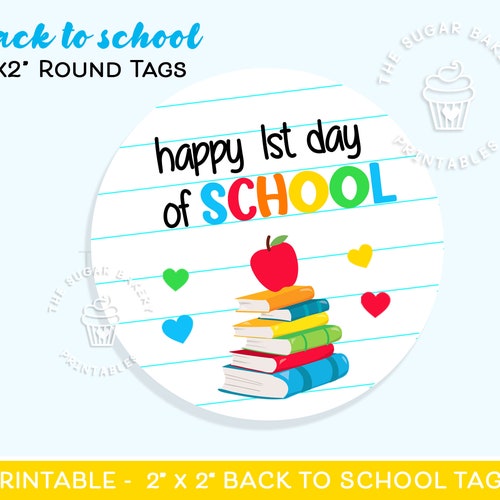 Happy First Day of School Tag Back to School Tag Printable - Etsy