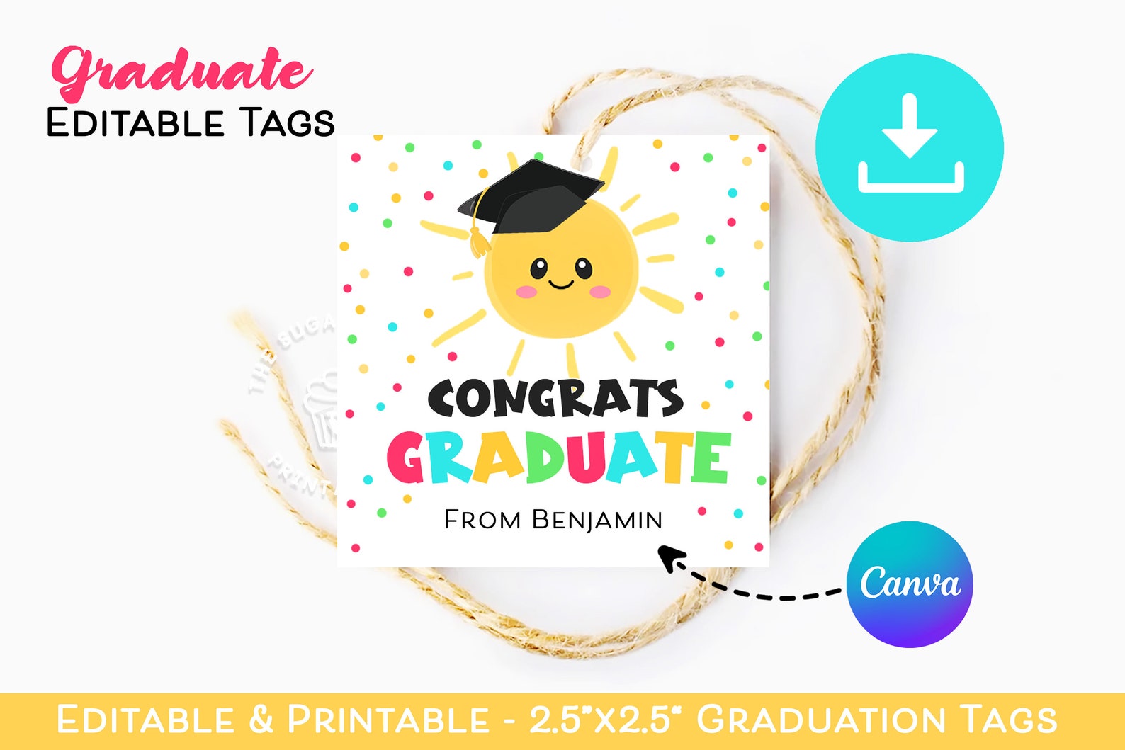 Editable Graduation Tags, Preschool Kindergarten Daycare Graduation ...