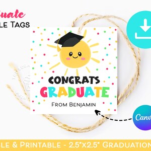 Editable Graduation Tags, Preschool Kindergarten Daycare Graduation ...