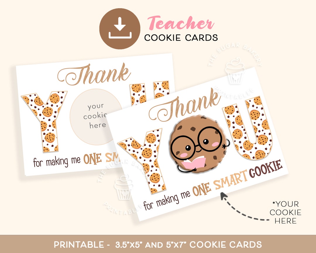 Thank You for Making Me ONE Smart Cookie Card, Teacher Appreciation ...