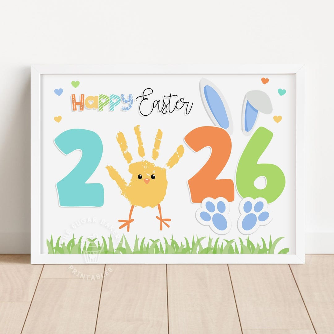 Easter HANDPRINT Craft 2026 Printable Easter Bunny Handprint Art Easter ...