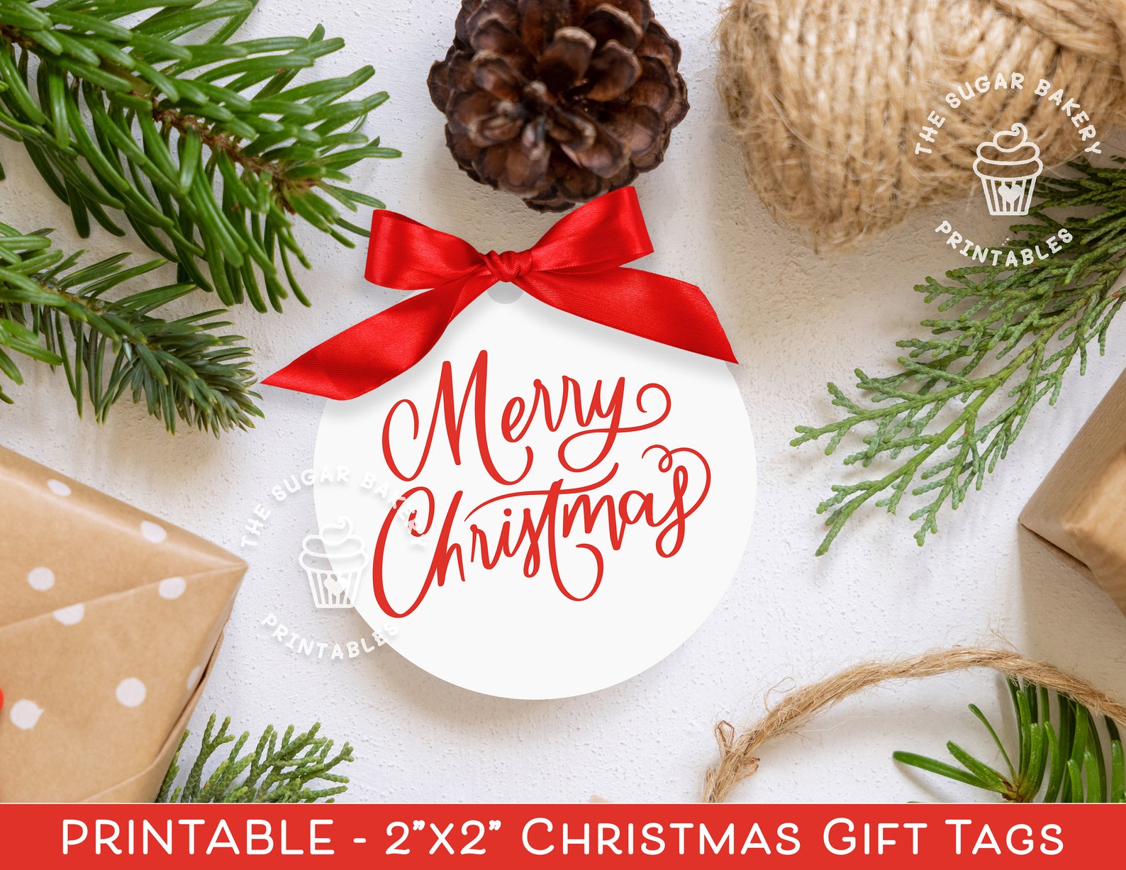 Printable Christmas Cookie Tag Simple ROUND Christmas Gift - Etsy