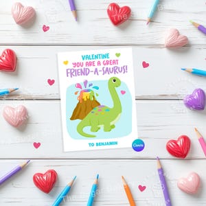 Printable DINOSAUR Valentine Cards, Dinosaur Valentine EDITABLE ...