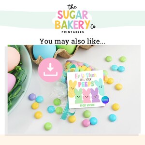 Easter Tag Printable, Bunny Kisses Gift Tag, Easter Basket Tag ...