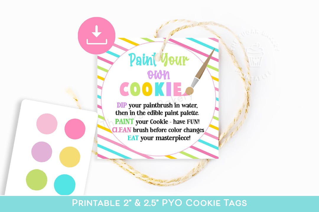 PYO Cookie Tag PYO Cookie Instructions for Birthday or Easter Egg ...