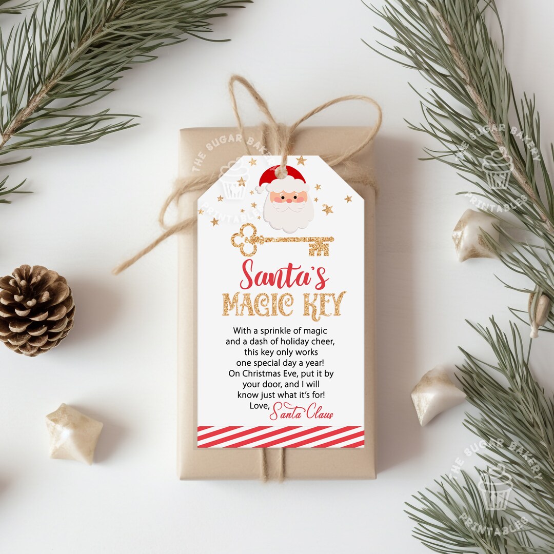 Santa's Magic Key Tags Printable, Magical Christmas Eve Key for Santa ...