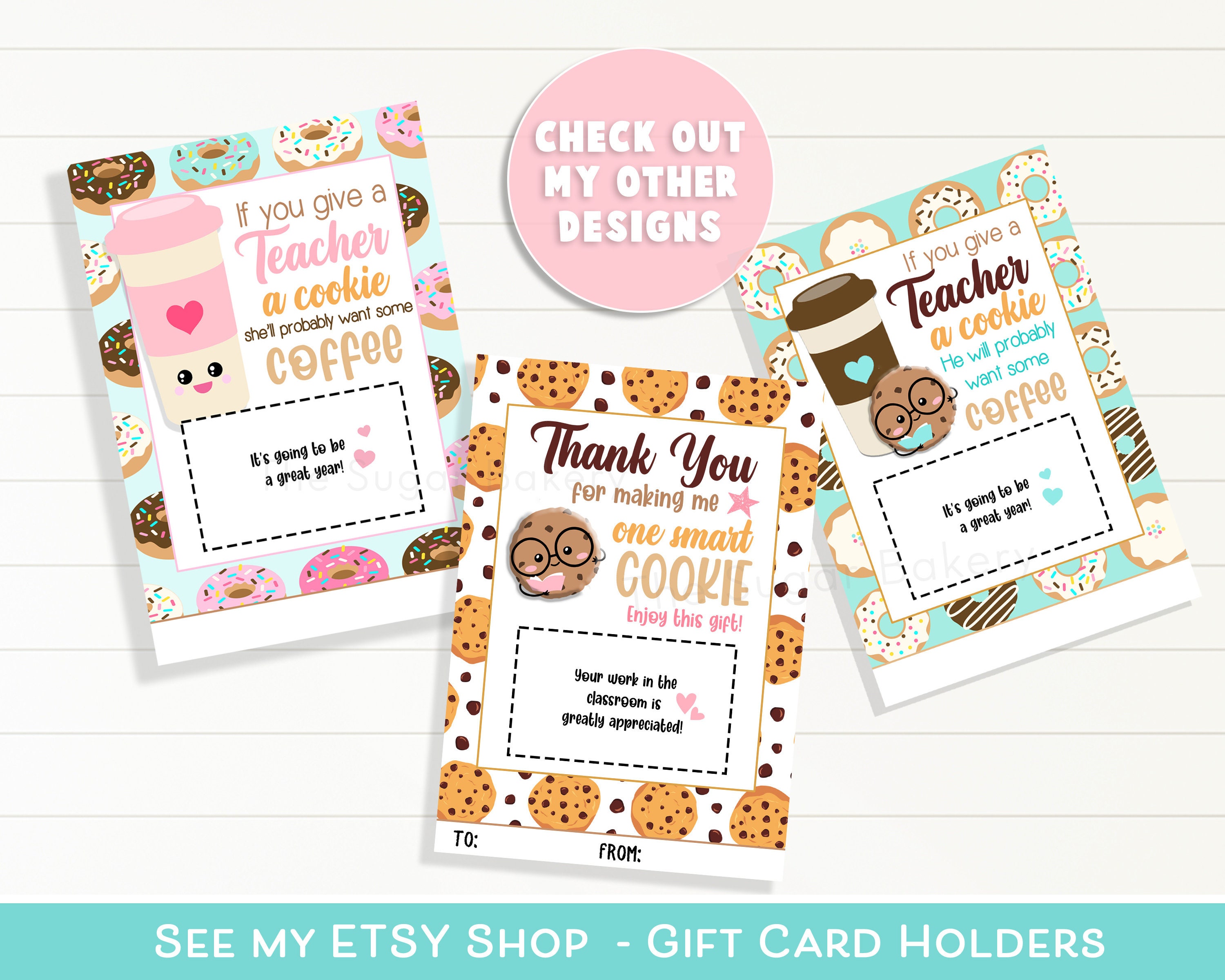 PRINTABLE Back to School Coffee Teacher Gift Card Holder, Editable ...