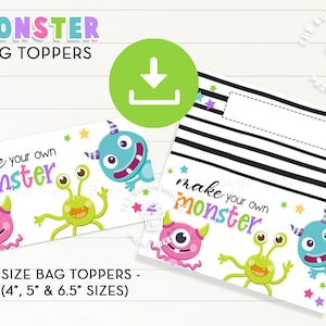 Make Your Own MONSTER Bag Topper, Halloween Monster Cookie Bag Topper ...