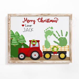 Handprint Art Craft for Christmas, Tractor Farm Printable Christmas ...