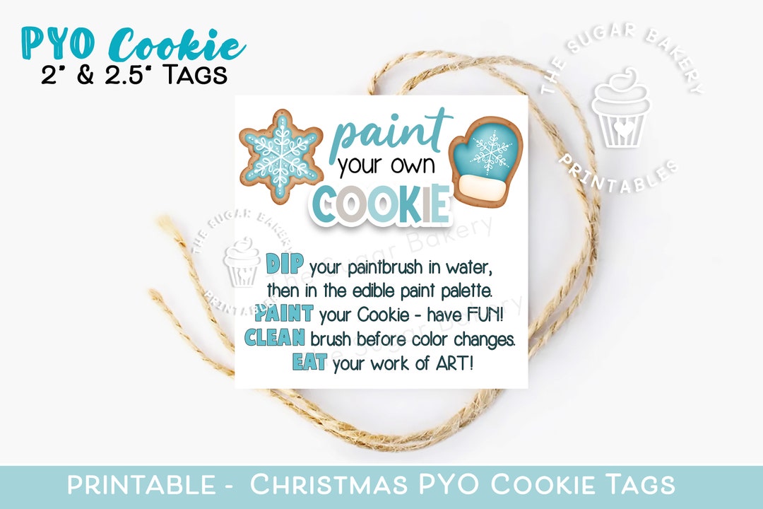 PYO Cookie Kit Tags PYO Christmas Cookies Paint Your Own - Etsy