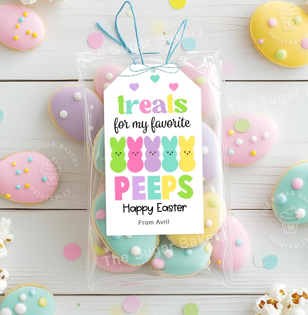 Treats for My PEEPS TAG, EASTER Peeps Gift Tag, Easter Peeps Treat Tag ...